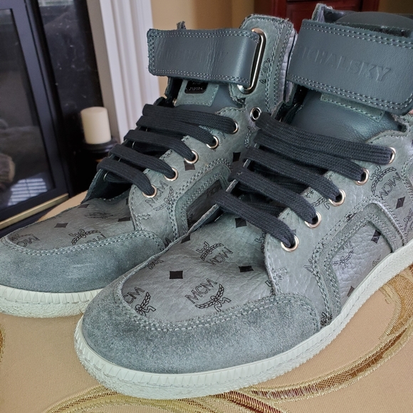 MCM | Shoes | Authentic Mcm Grey Monogram Sneakers | Poshmark